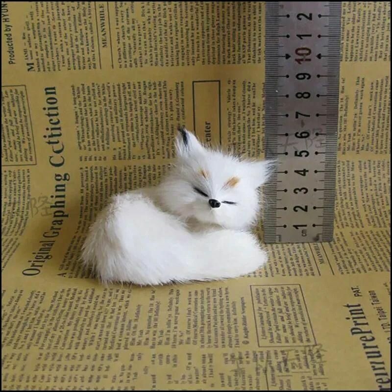 Плюшевые игрушки с имитацией мини-лисы, милые фигурки животных, украшение домашнего рабочего стола
