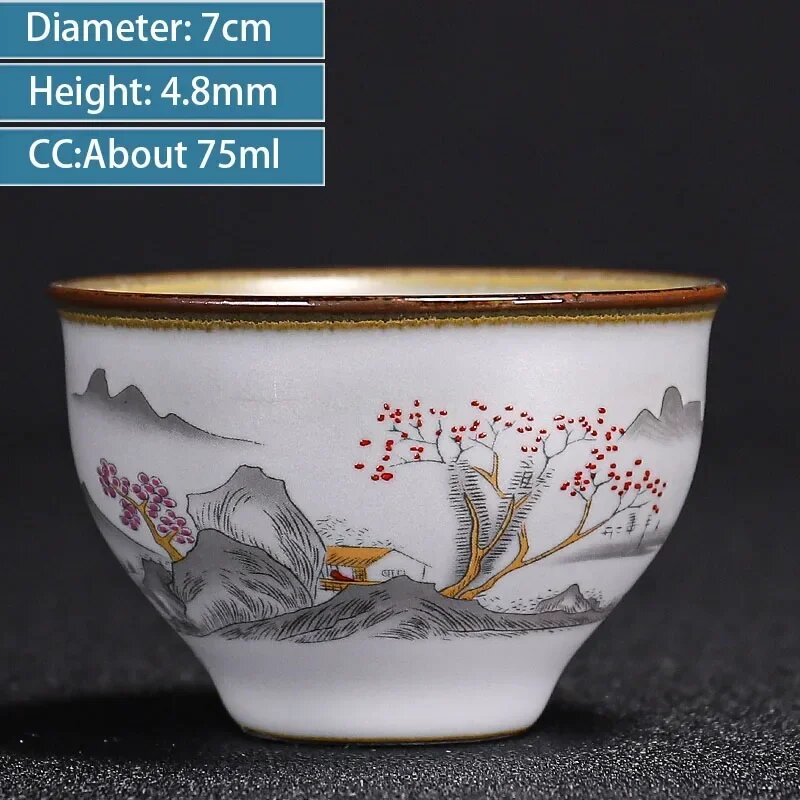 Керамическая чашка Ru ручной работы C5 --7x4.8cm 75ml