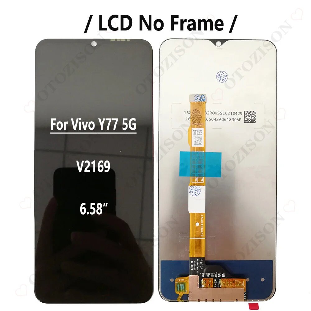 6,58 "IPS ЖК-дисплей для Vivo Y77 5G ЖК-дисплей V2169 ЖК-экран сенсорный дигитайзер в сборе Замена экрана для Vivo Y77 Запчасти