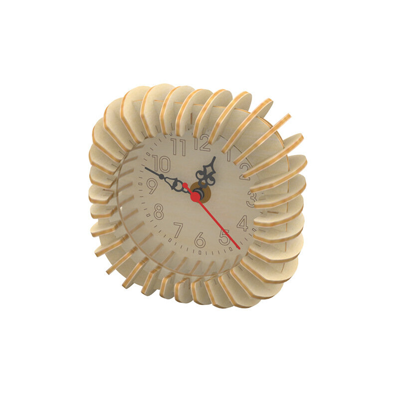 Настенные часы-пазл, деревянные часы, модель для сборки, 3D пазл, настольные часы, образовательная креативная игрушка, украшение