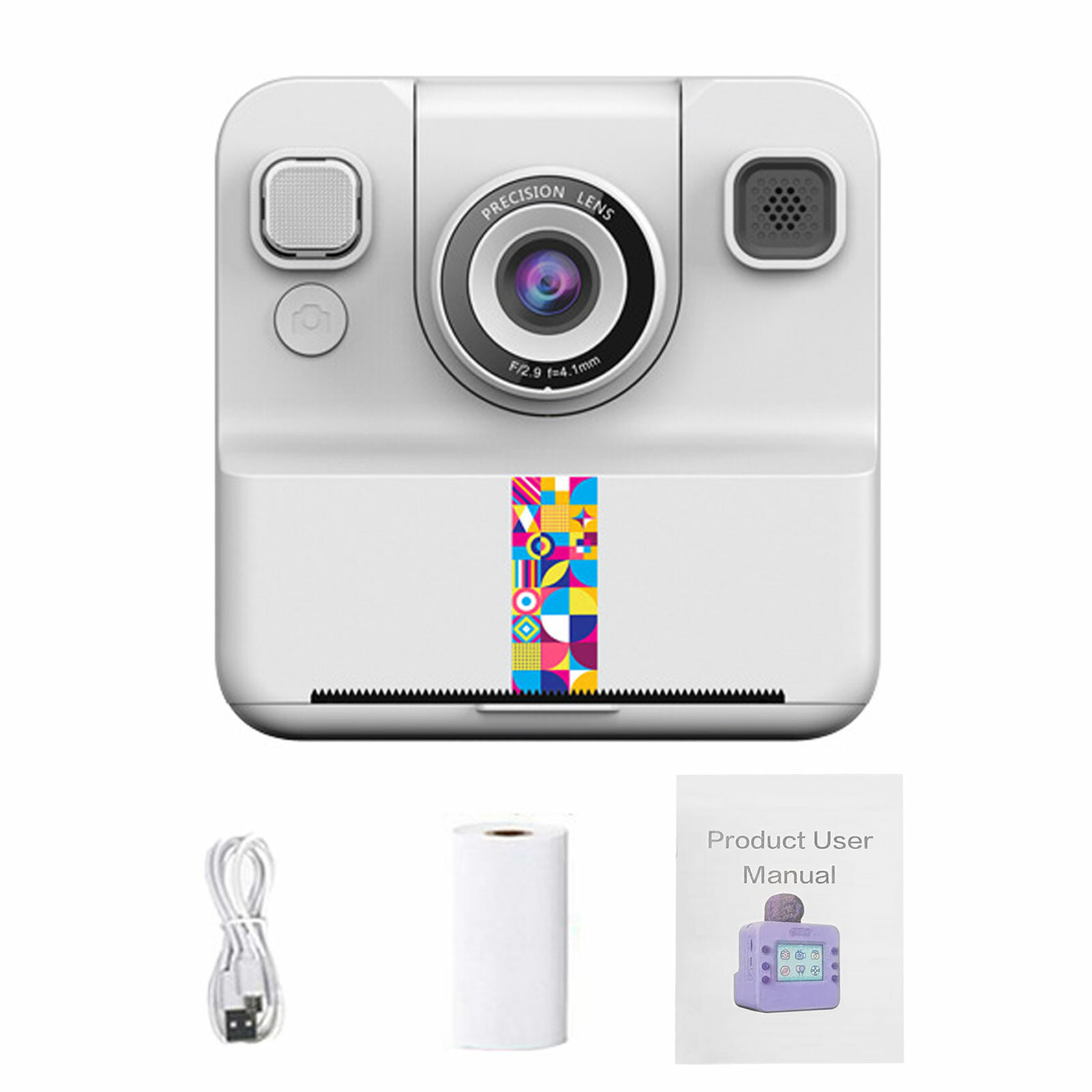 Портативная Термопечать Kids Instant Print Camera 1080P с 2,4-дюймовым экраном