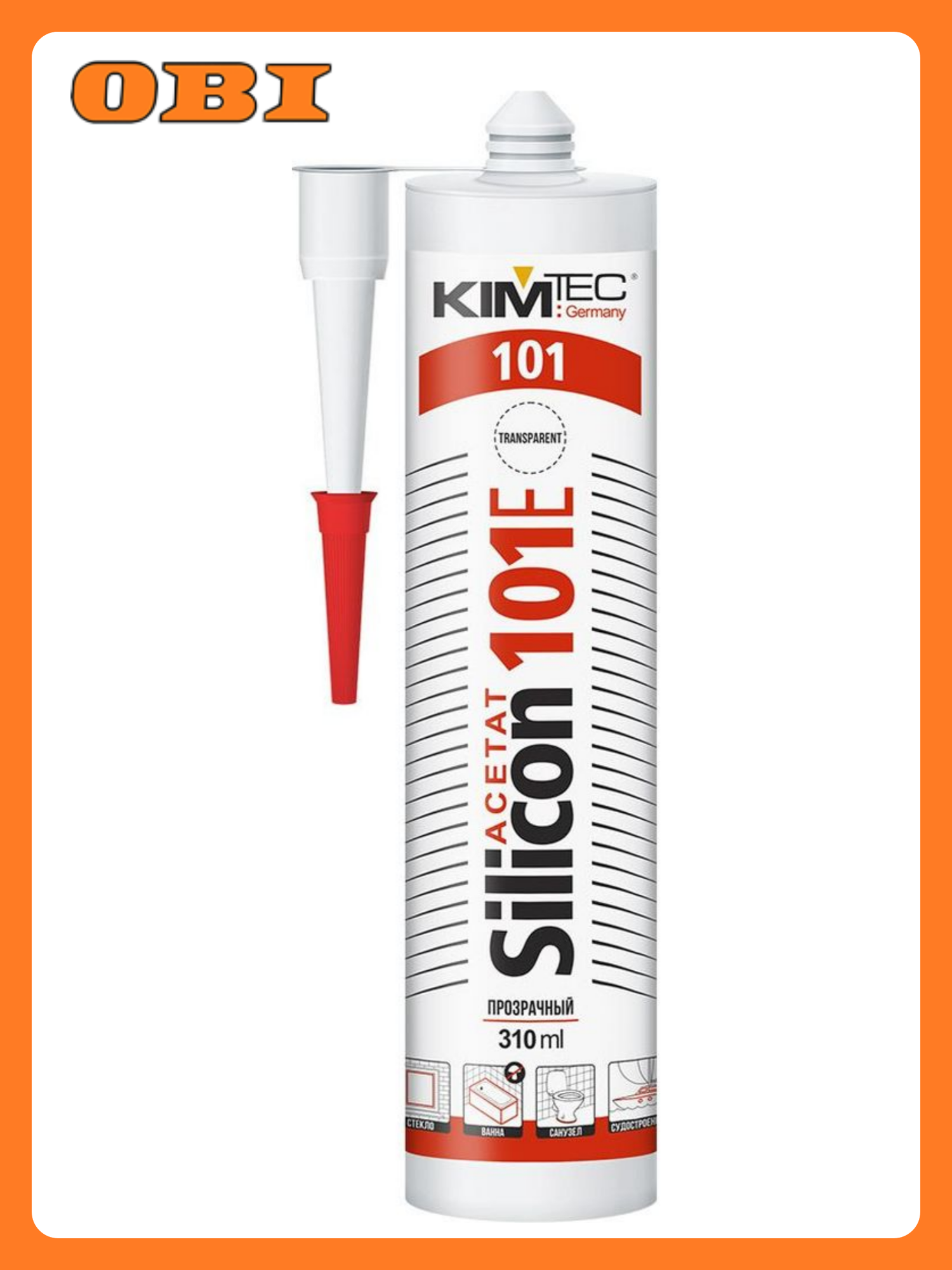Герметик силиконовый универсальный KIM TEC 101E прозрачный 310 мл