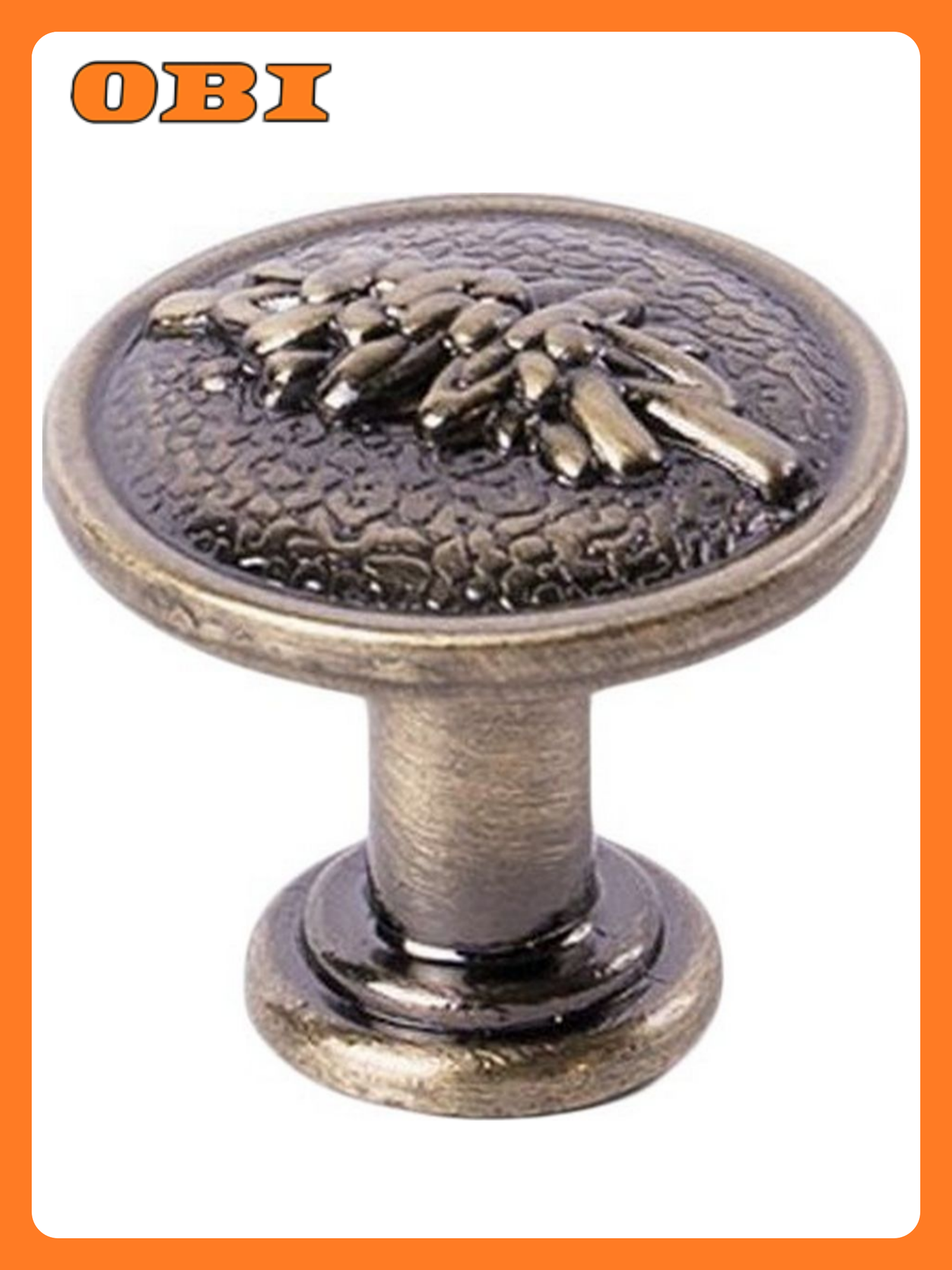 Мебельная ручка-кнопка Larvij L4. KNOB09AB, для шкафов, глянцевая, бронза