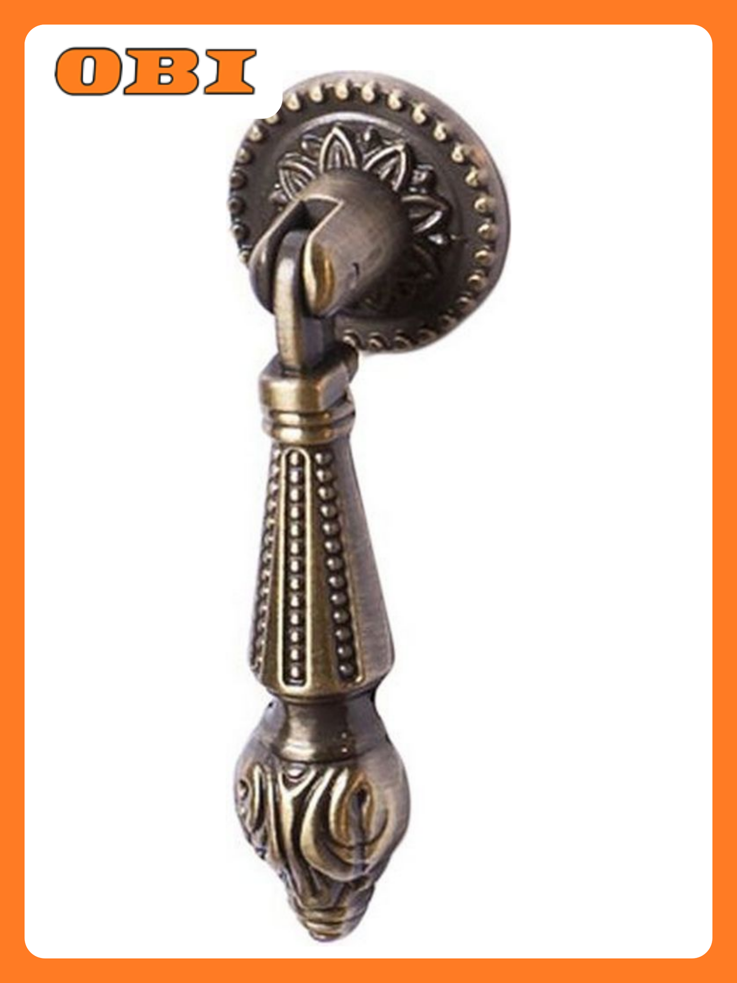 Мебельная ручка Larvij, цинковый сплав, античная бронза, глянцевая, 1 шт