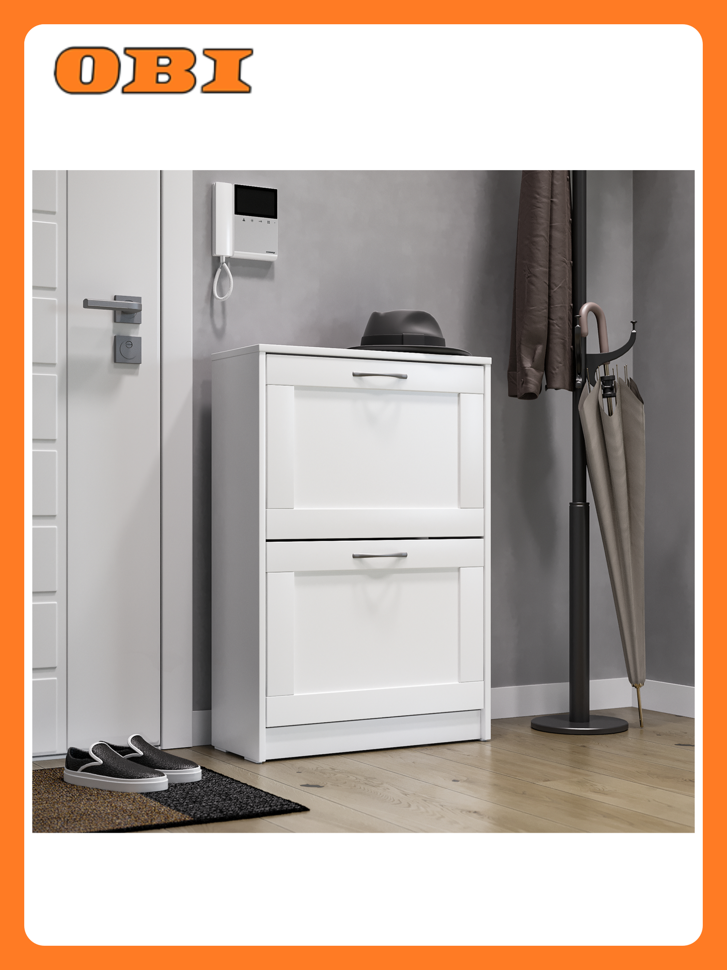 Тумба для обуви "Шведский Стандарт" Сириус, ЛДСП, белая, 60x89x25 см