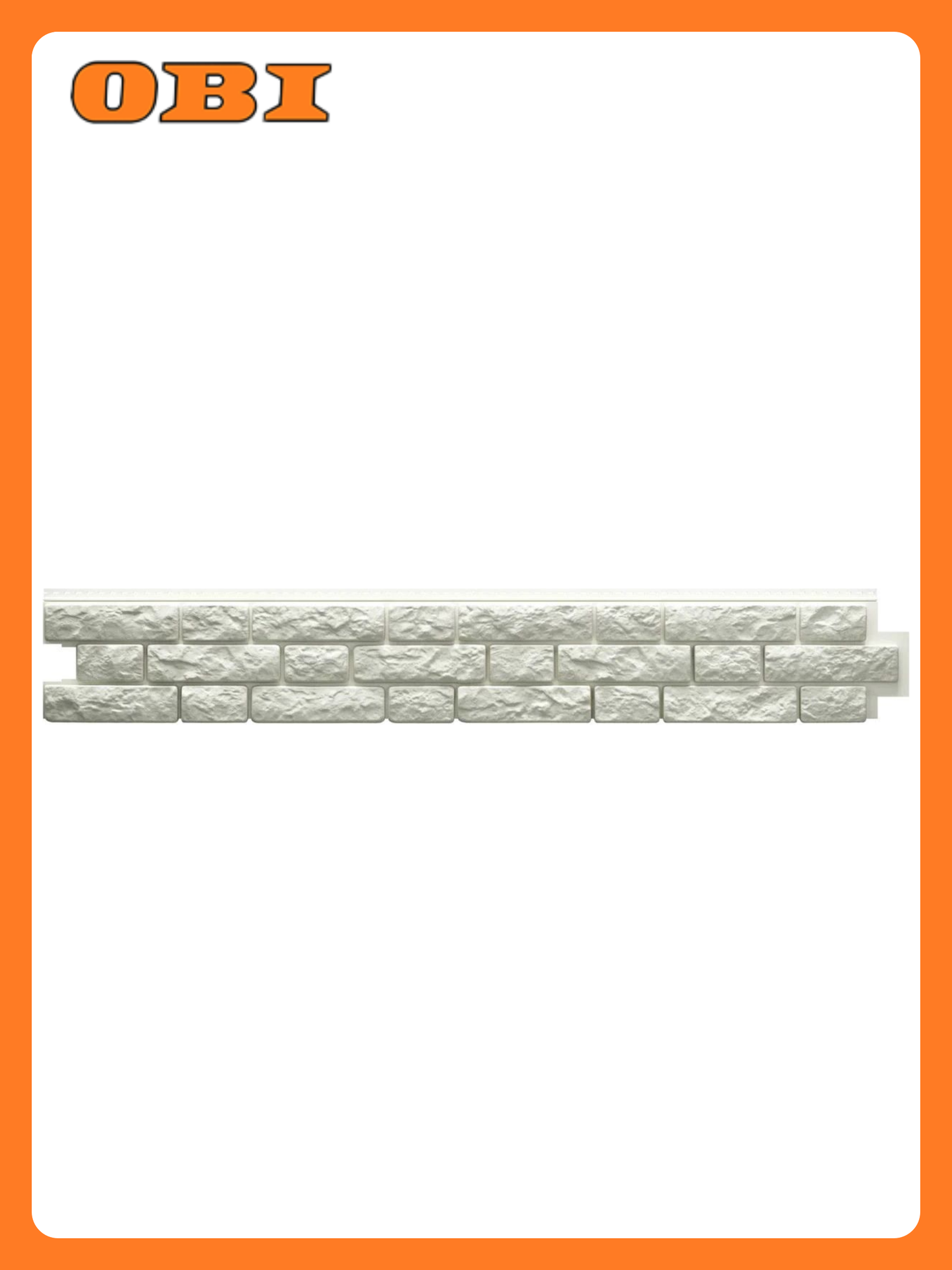 Сайдинг Docke LUX BERGART, имитация каменной кладки, белый, 1809 мм, 1шт