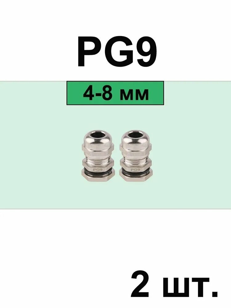 2 шт. Ниппель для установки термометра (4-8мм)PG9, IP68 Водонепроницаемые кабельные вводы