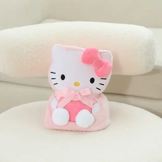 Одеяло Sanrio Kuromi My Melody из кораллового флиса, 80x100 см, для путешествий и дома, японский стиль