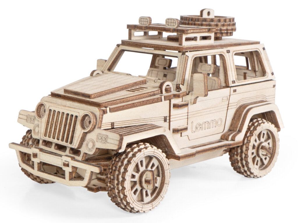 Деревянный конструктор. Сборная 3d модель. Lemmo. Внедорожник Трикс