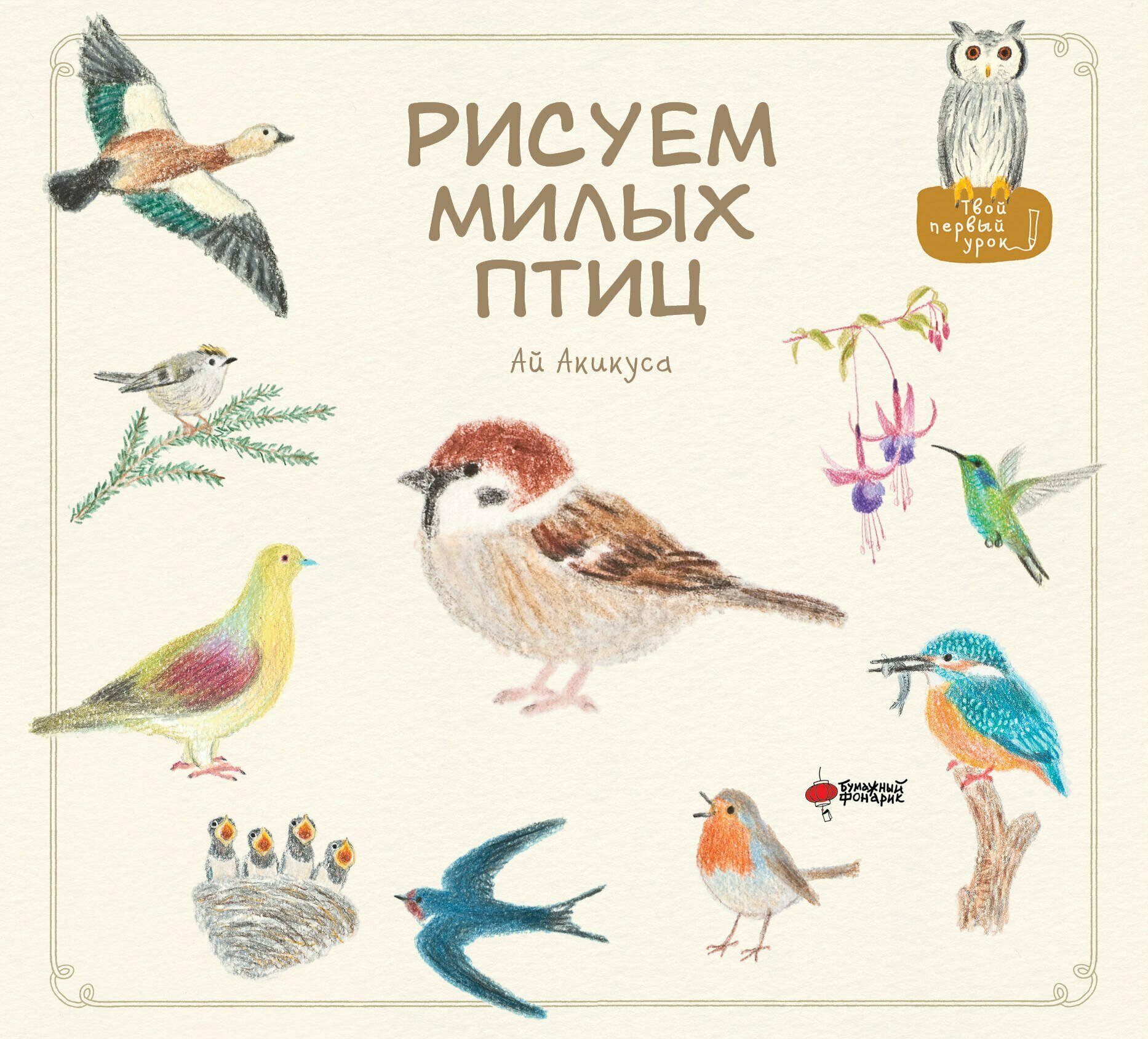 Книга: "Рисуем милых птиц" от Акикуса А, русский язык, Живопись и графика. Техники и приёмы