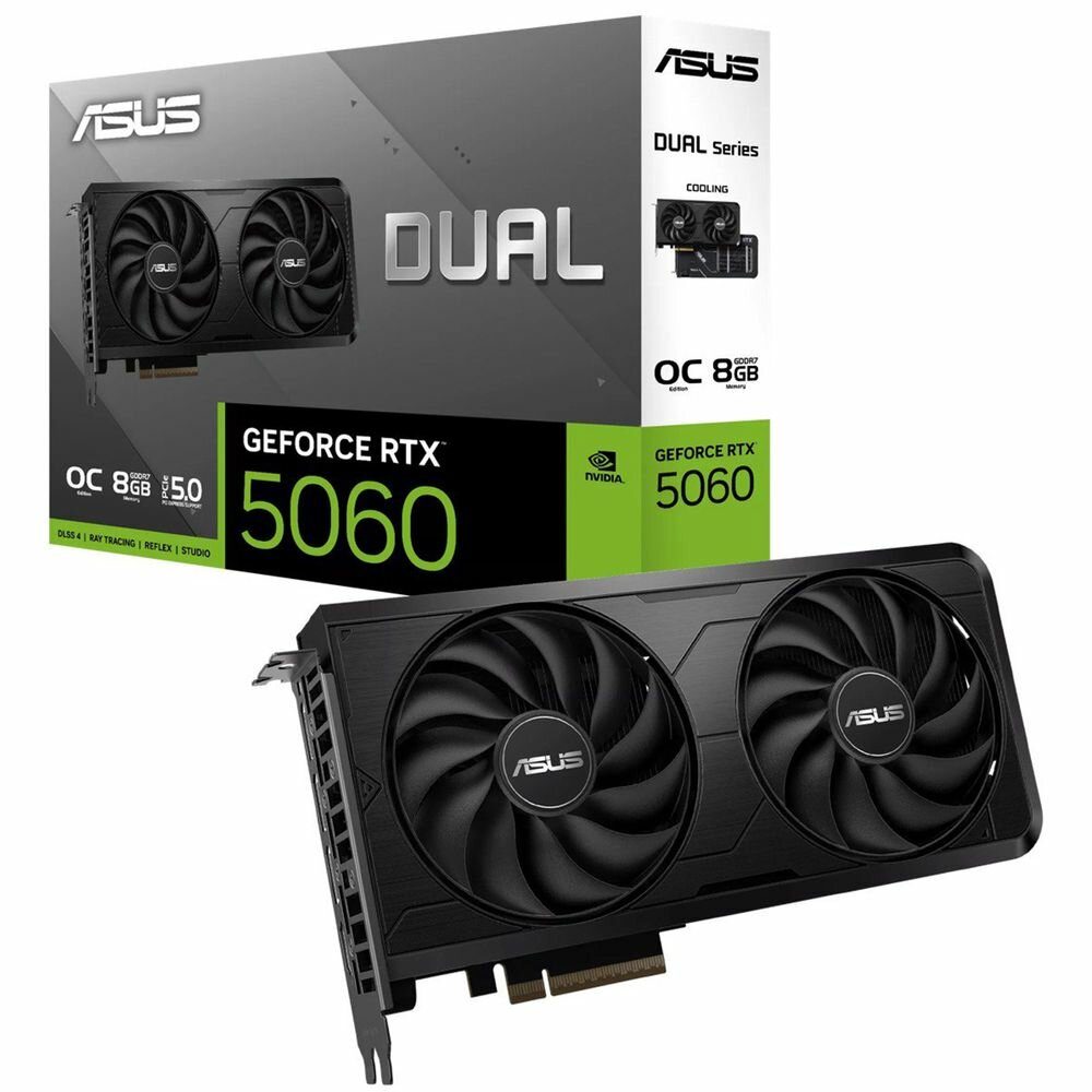 Видеокарта ASUS RTX5060 DUAL EVO OC 8GB GDDR7 128bit 3xDP HDMI 2FAN RTL (DUAL-RTX5060-O8G-EVO)