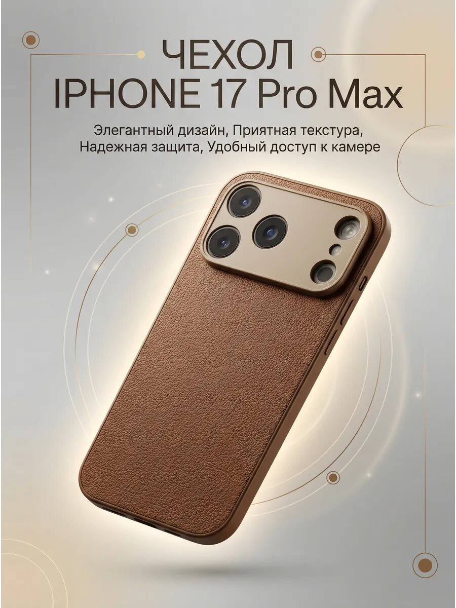 Чехол на Iphone 17 Pro Max , цвет коричневый , мужской , стильный .