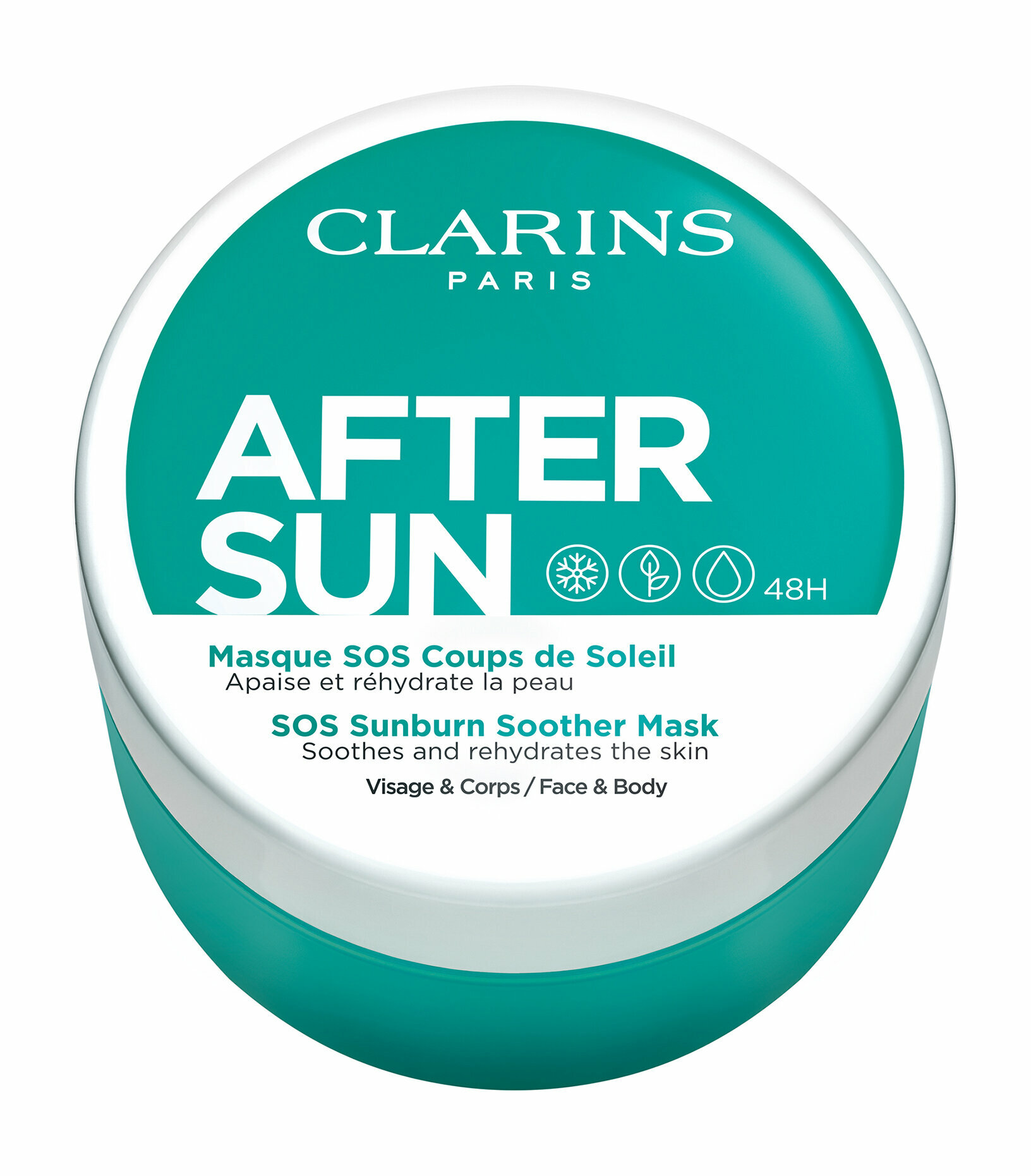 Clarins After Sun SOS Sunburn Soother Mask - Успокаивающая маска для лица и тела после загара,100 мл.