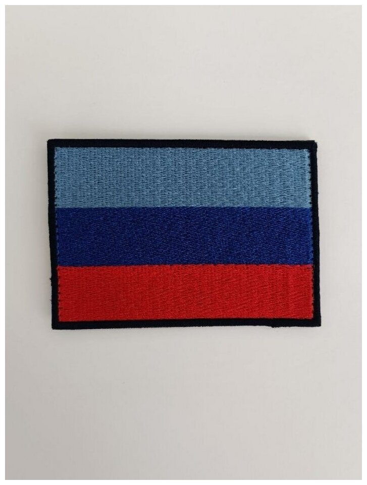 Шеврон (нашивка, патч) "Флаг Республики - ЛНР" с липой, 8 * 5,5 см