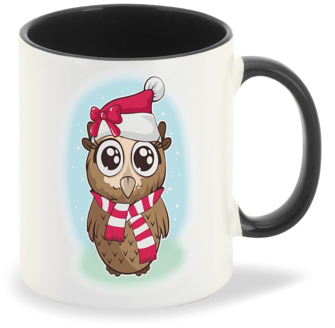 Кружка черная CoolPodarok сова