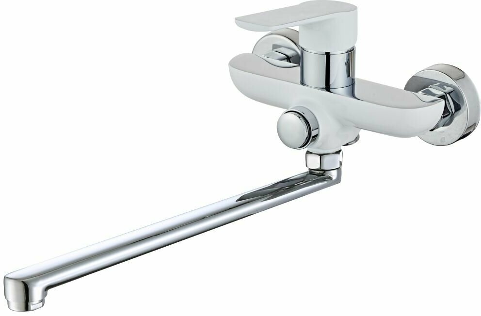 H22037F Смеситель для ванны с душем с длинным изливом одно рычажный Hansen белый