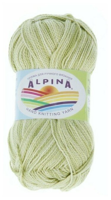 Пряжа Alpina "HOLLY MELANGE" 10 шт. по 50 г 100% мерсеризованный хлопок 200 м №03 зеленый/св. зеленый