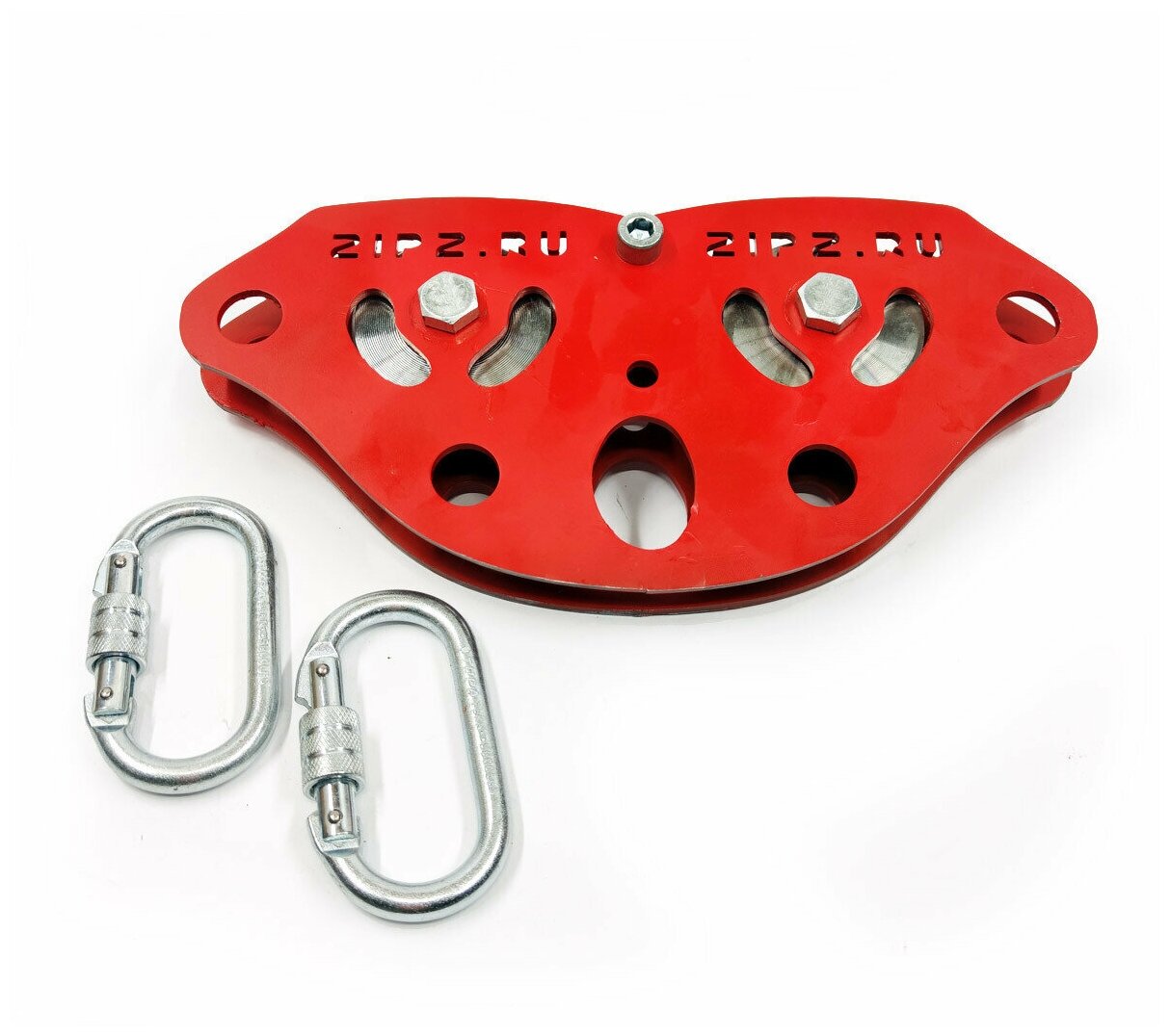 Блок-ролик двойной с подшипником ZIP2, для установки на канатную дорогу, тарзанку, троллей скоросная каретка зиплайн Blok-rolik-speed