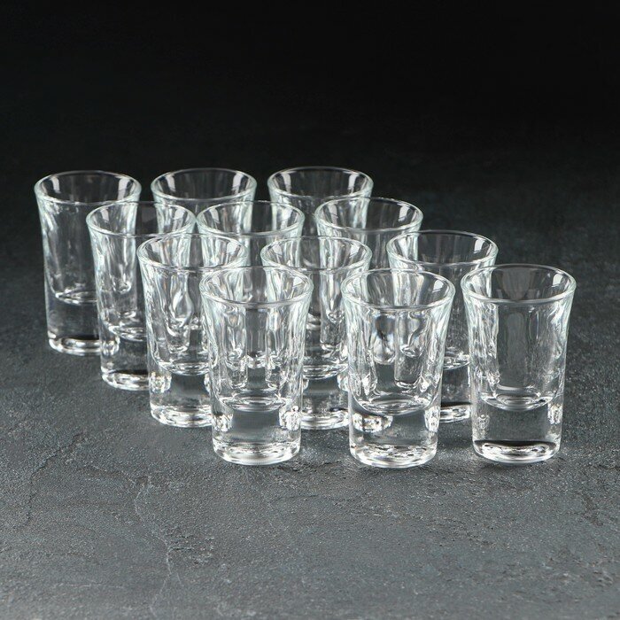 Шоты Luminarc HOT SHOT, 34 мл, набор 12 шт, стекло, прозрачные