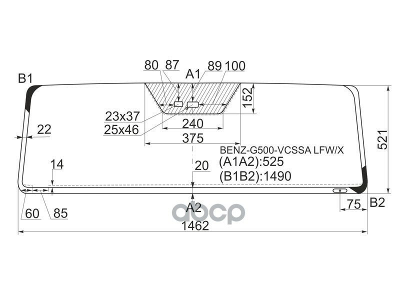 Стекло лобовое (Антенна/ Датчик дождя) Mercedes-Benz G-Class 89-12 XYG арт. BENZ-G500-VCSSA LFW/W/X