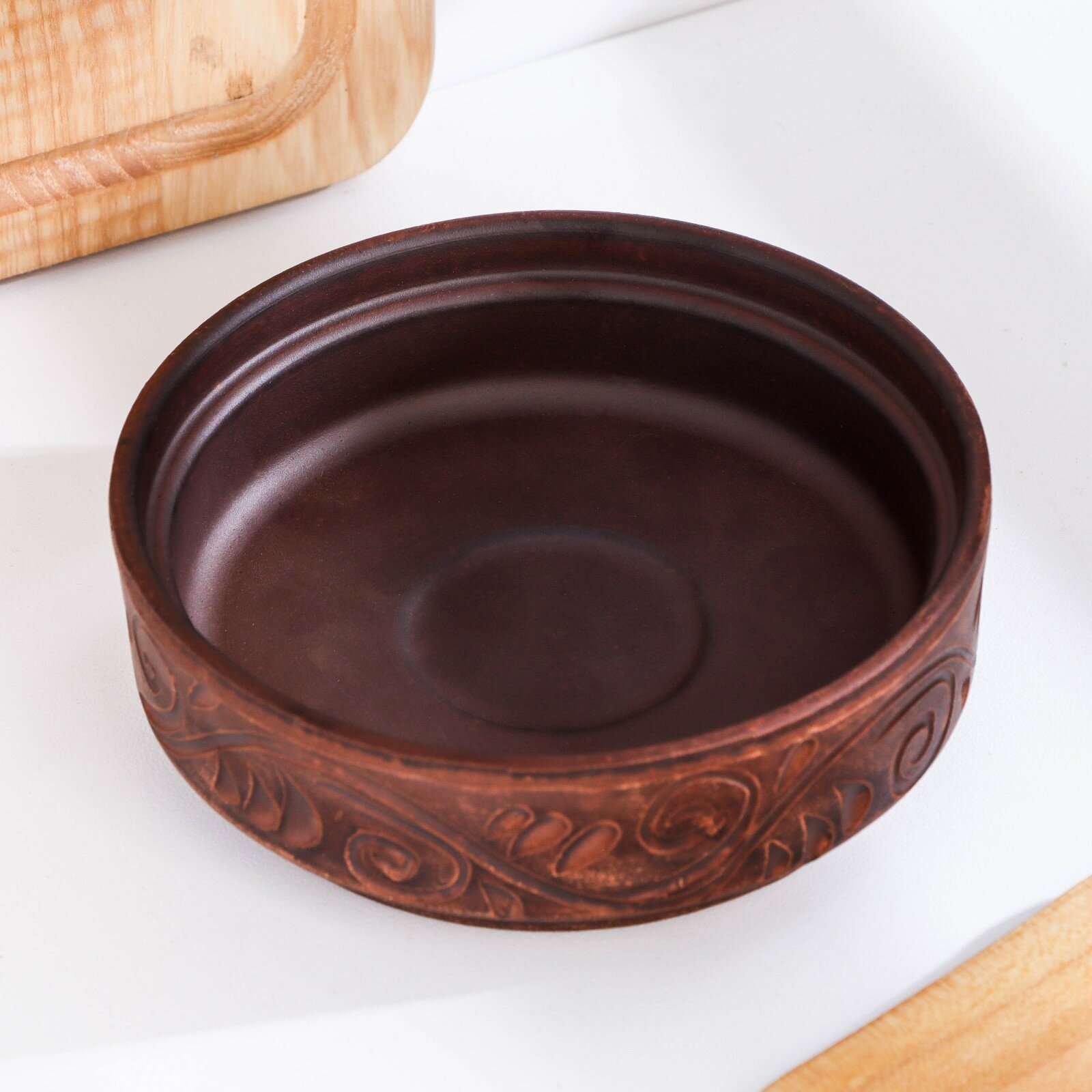 Форма для запекания «Вьюнок» 0,3 л, красная глина, 4х12х12 см