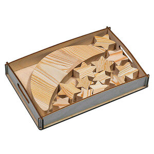 *Игр(SmileDecor) Луна-равновеска с красками [луна,6 больших звезд,6 маленьких звезд, поднос, акриловые краски 6цв.] (Т1000)