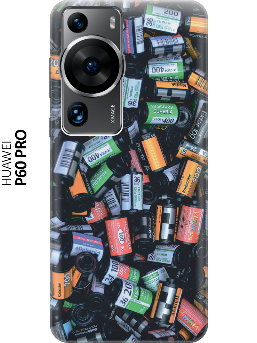 Силиконовый чехол на Huawei P60 Pro, Хуавей П60 Про с принтом "Фотопленка"
