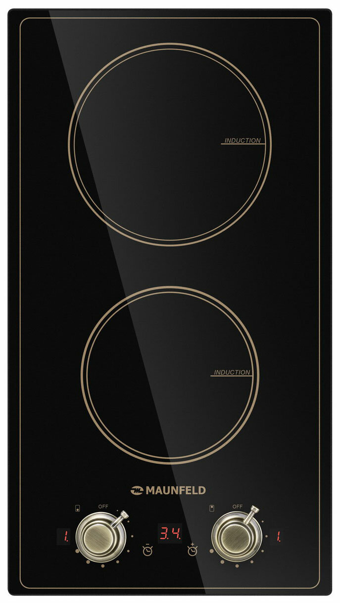 Электрическая варочная панель Maunfeld CVI292MBKBR 29 см, 2 конфорки стеклокерамика, черный