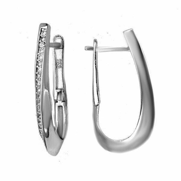 Серьги, серебро, 925 проба, фианит