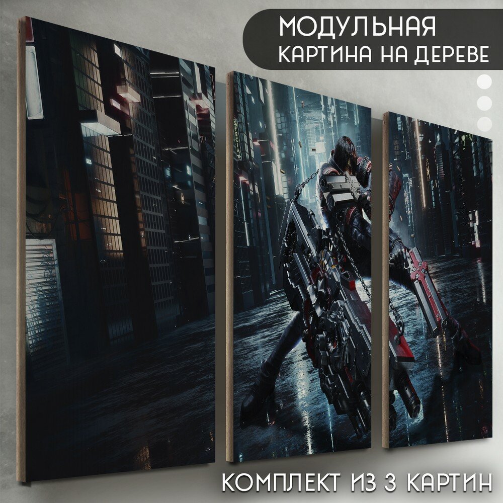 Модульная картина на дереве "игра Gungrave gore (гангрейв, экшен) - 6494"