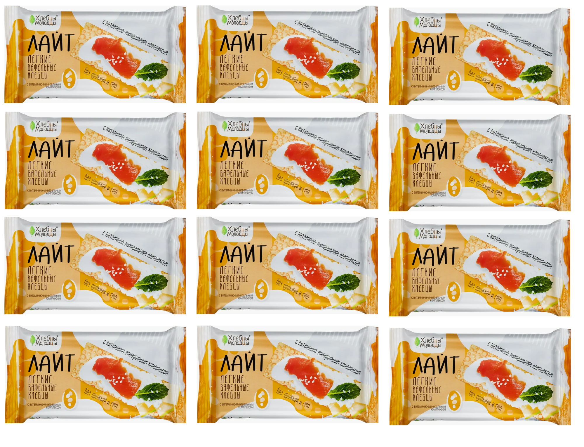 Хлебцы-Молодцы Хлебцы, Лайт с витаминами, 70 гр, 12 шт