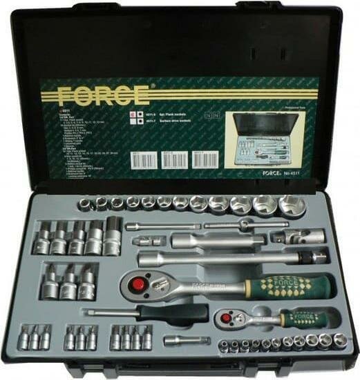 Набор инструмента с 6-гран. головками FORCE 4511-5 1/2", 51 предмет