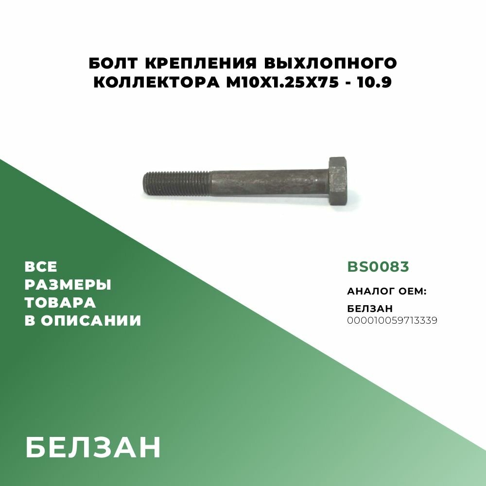 Болт коллектора M10x75x1,25-10.9; ОЕМ-000010059713339