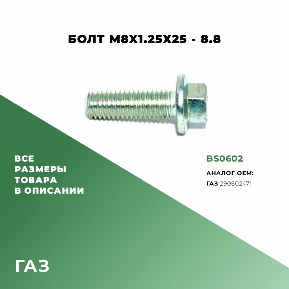 Болт M8х25х1,25-8.8; ОЕМ:290S02471; BS0602 - 5 шт.