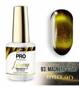 Гель-лак для ногтей MOLLON PRO MAGNETIC COLOR COAT №93 MAGNETIC GOLD, 8ml