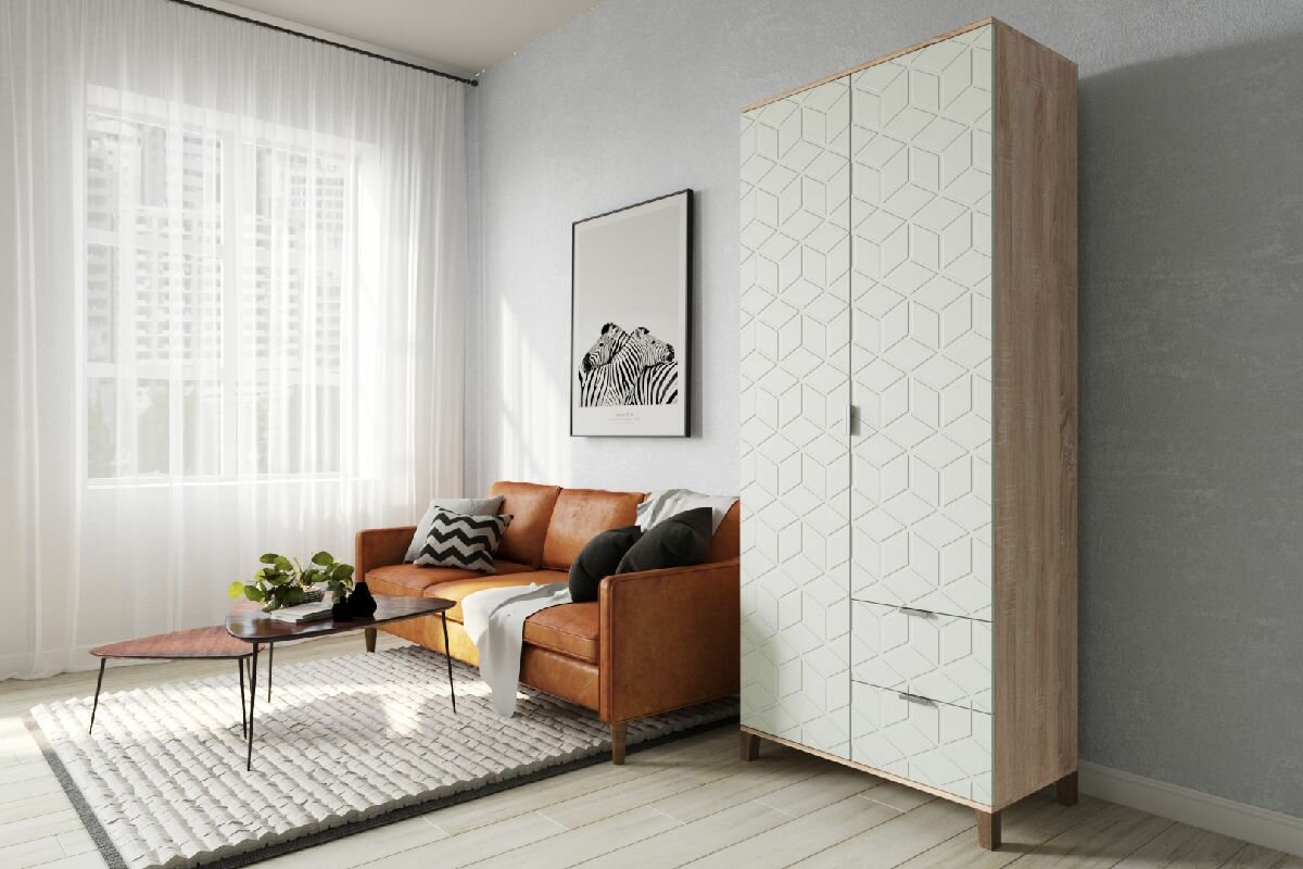 Шкаф распашной Марвин Йорк 3 Милк для документов для книг для обуви для одежды для посуды двухдверный 100*210*40