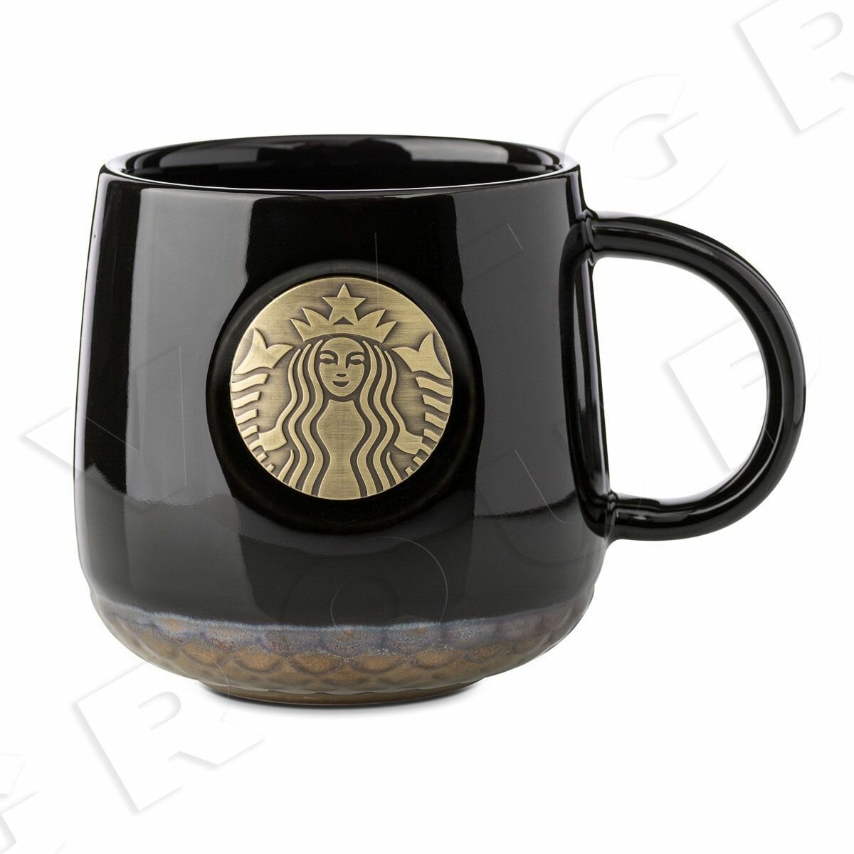 Кружка Starbucks "Black Collection", костяной фарфор, 414мл, с ложкой, подарочная упаковка — фото 1