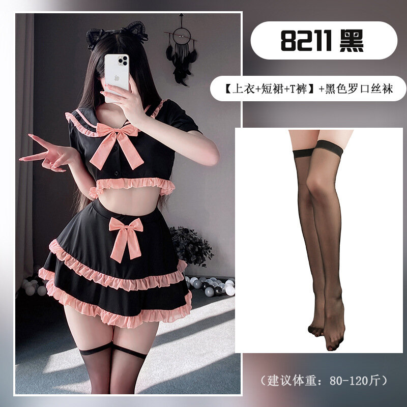 Сексуальное нижнее белье для школьниц JK, сексуальная пижама с бантом, милый и очаровательный комплект школьной формы в матросском стиле