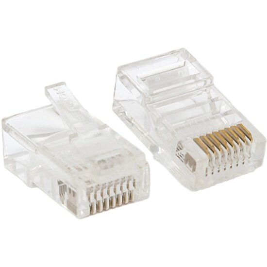 Коннектор Ekf RJ45 (8P8C) кат.5E неэкранир. TERACOM универс. (уп.10шт), TRC-PLUG-5EUTP-10