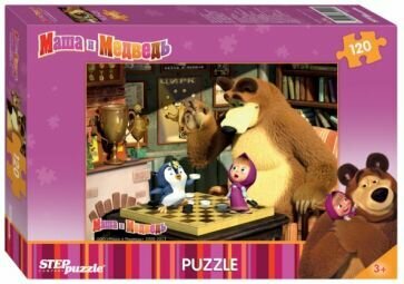 Step Puzzle-120 деталей "Маша и Медведь"