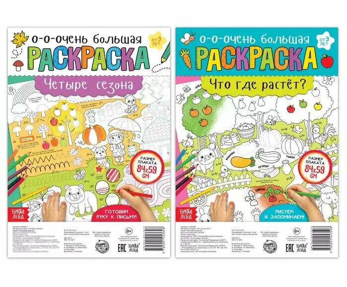 На природе. Набор раскрасок-плакатов (комплект из 2 книг)