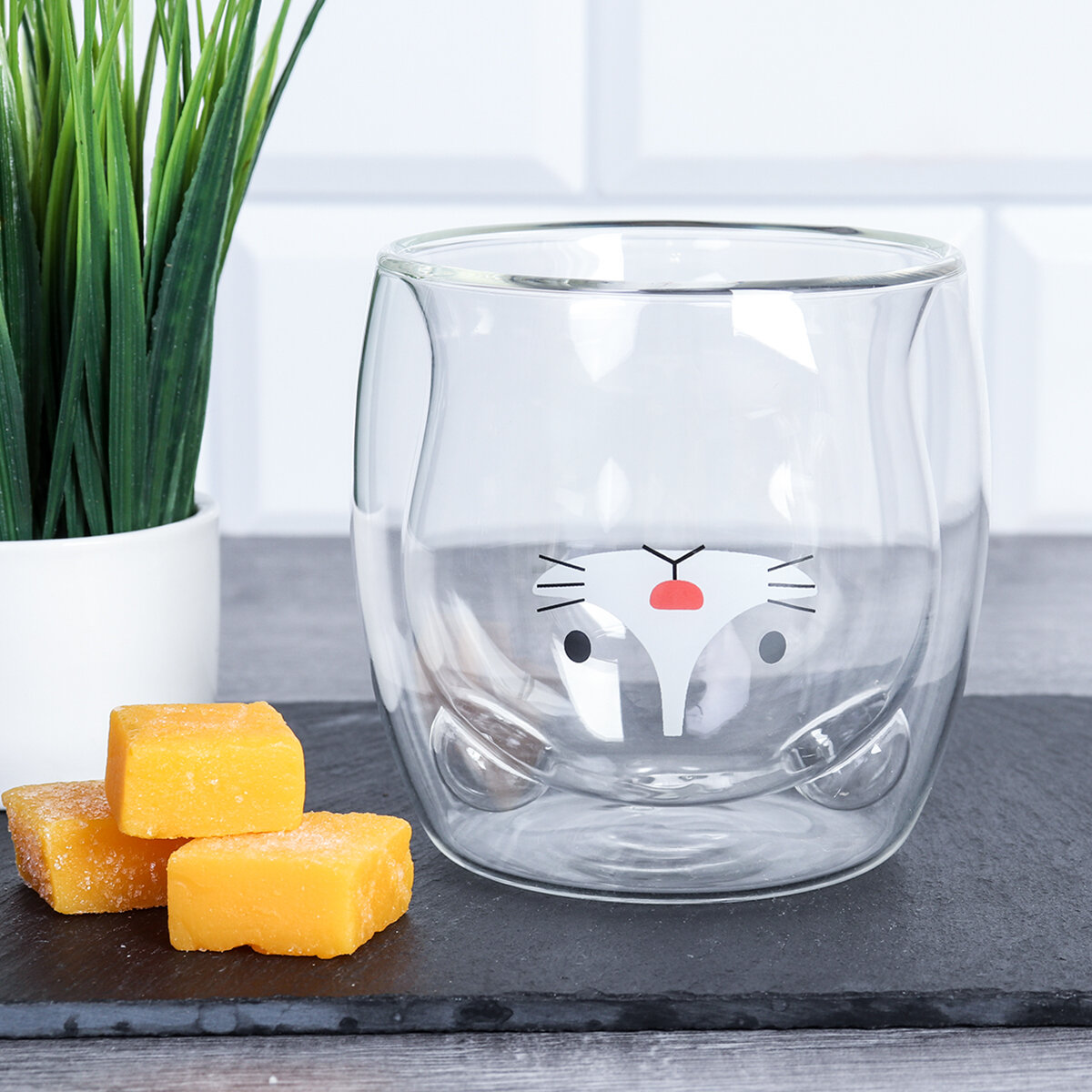 Стакан 300 мл с двойными стенками Мордочка Киска