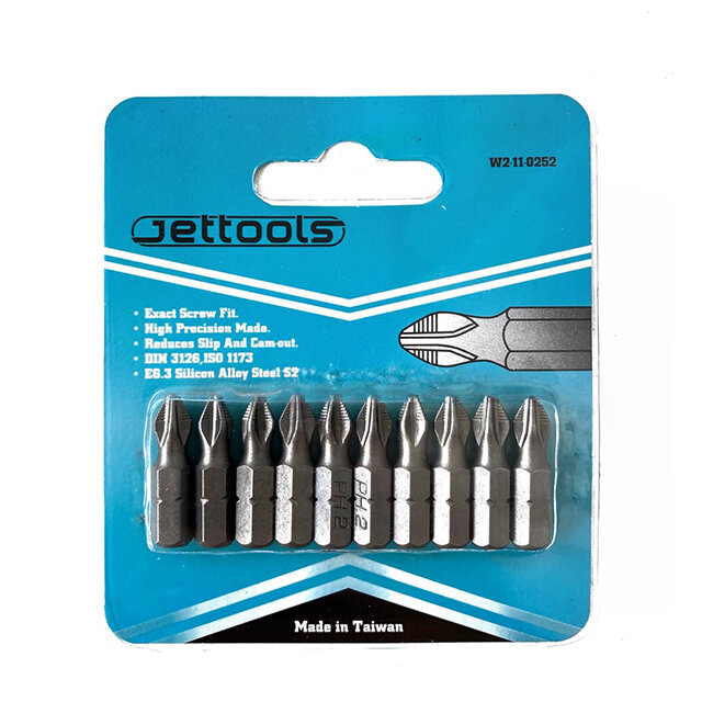 Бита JETTOOLS PH2 25мм магнитная 10шт