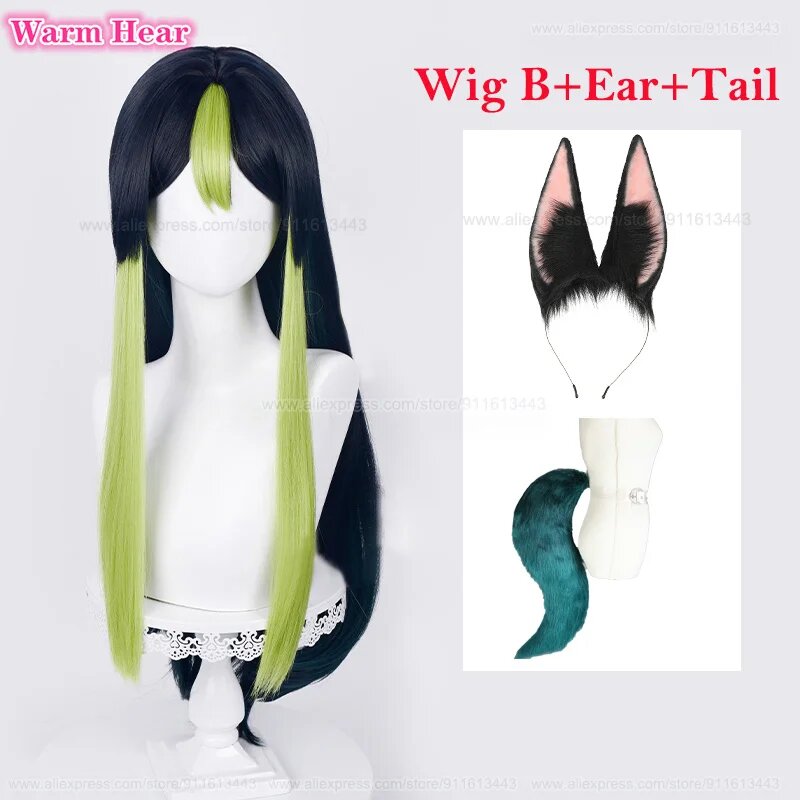 Косплей парики Tignari, черный, Wig B Ear Tail
