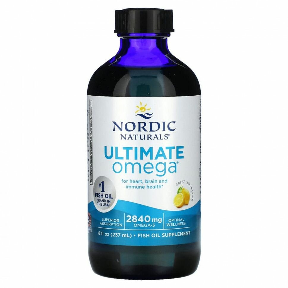 Nordic Naturals Ultimate Omega, Рыбий жир, для здоровья сердца, мозга и суставов, 236 мл