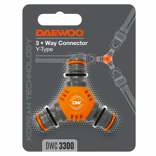 Тройник для коннекторов DAEWOO 1/2"-3/4" пластик