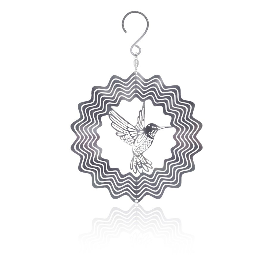 Отпугиватель птиц "Вертушка", нержавеющая сталь, диаметр 13 см - светоотражающая фигурная подвеска.