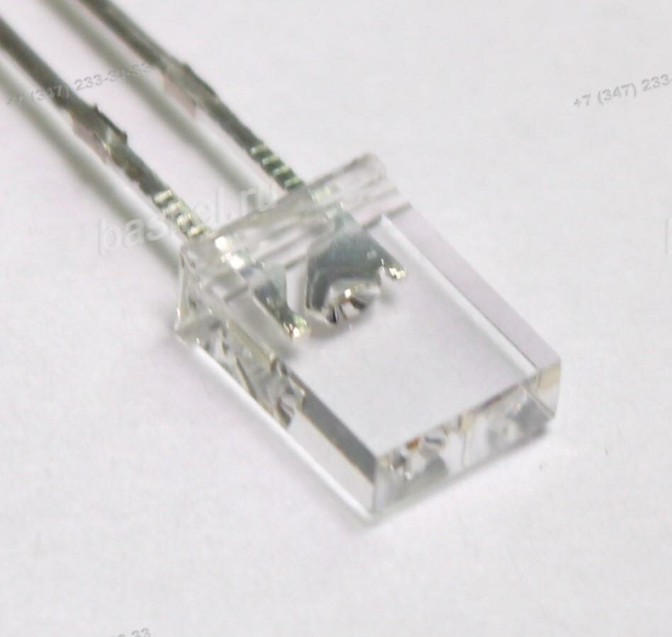 LED DIP 2x5x7mm DFL-2507UYC, Светодиод, прямоугольный прозрачный 2x5x7мм, оранжевый, 1200mcd, 120°, 2.0V