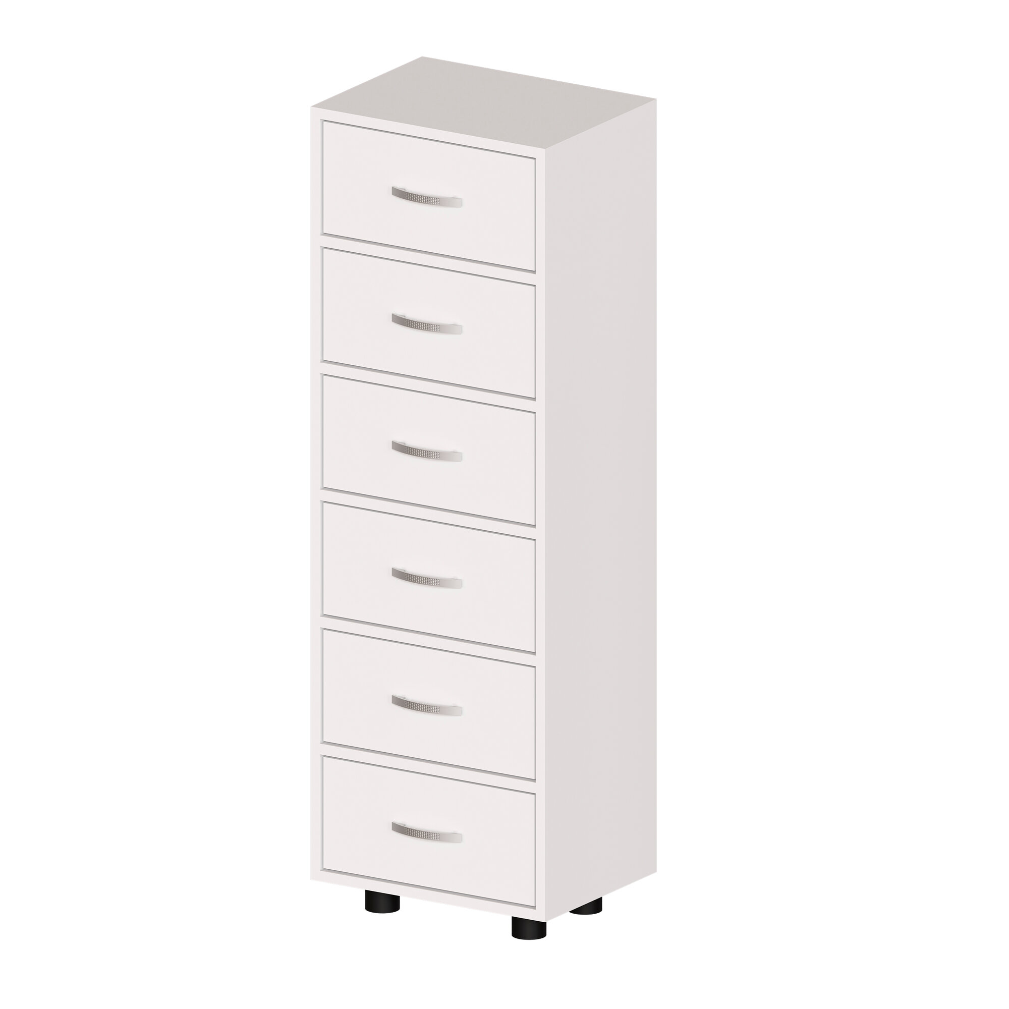 Комод СитиМебель-9 Ширина 40 см, Глубина 30 см, Высота 122 см, цвет: белый
