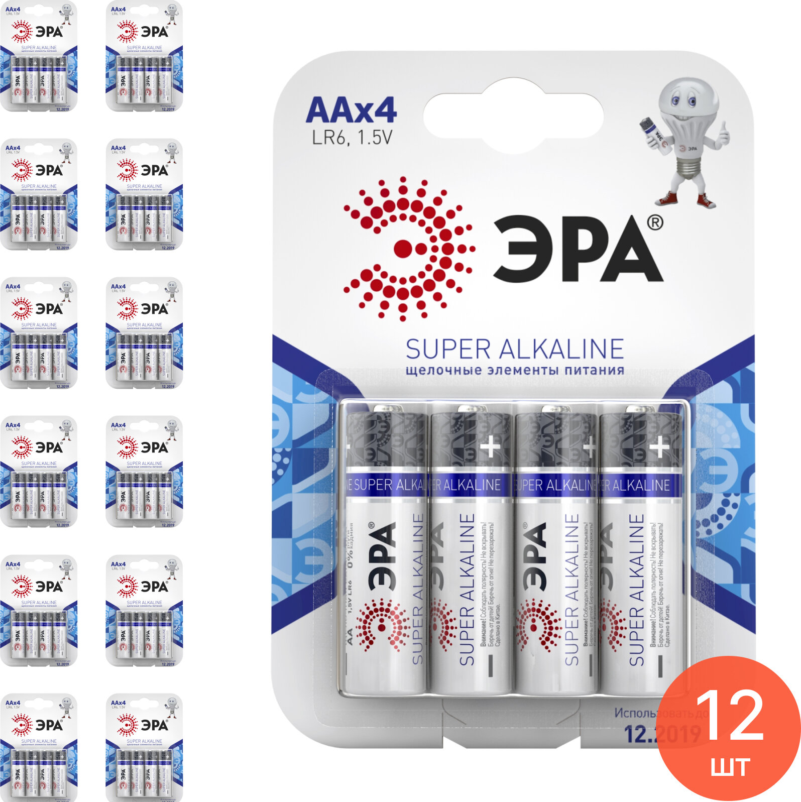 ЭРА LR6 BL4 (кратно 4) (комплект из 12 шт)